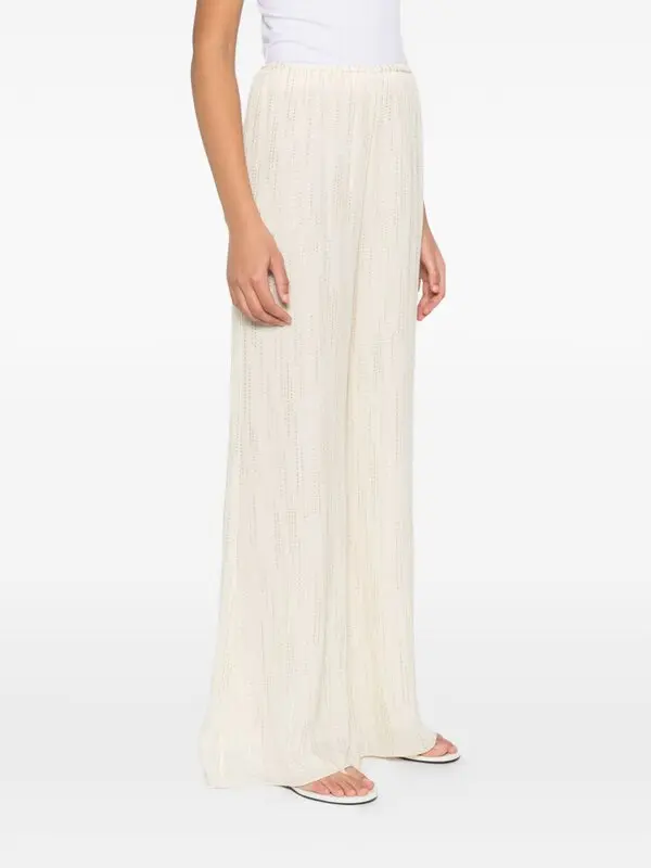 FORTE_FORTE Crystal Textured Knit Straight-leg Trousers