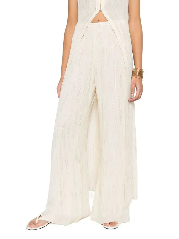 FORTE_FORTE Crystal Textured Knit Straight-leg Trousers