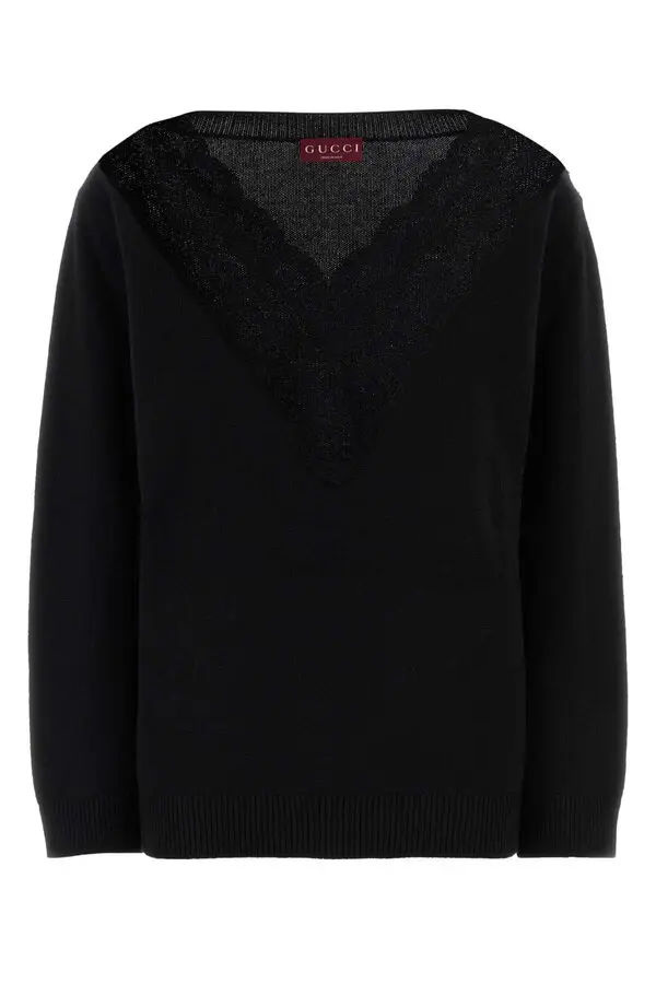 Gucci Wool Blend Oversize Sweater - Black