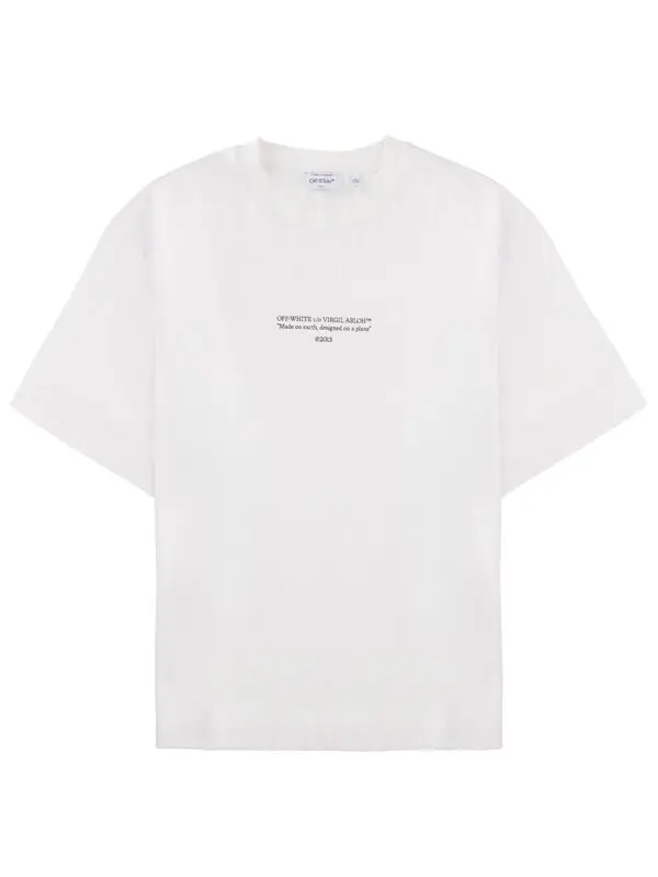 Off-White T-shirt Con Logo - White