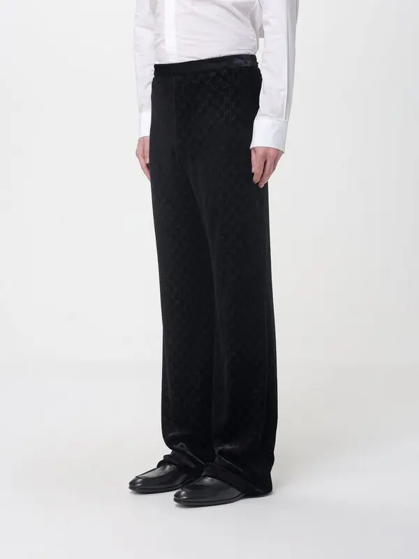 Gucci Wide Leg Monogram Velvet Pants