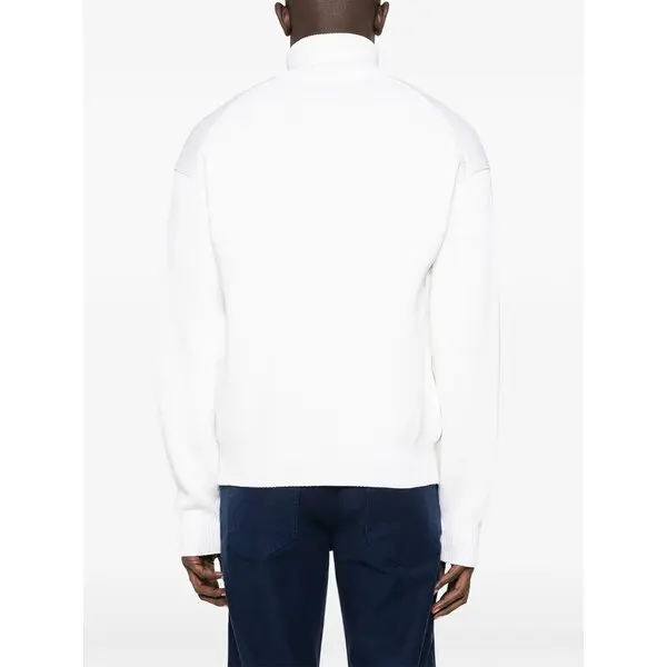 TOM FORD Ribbed Knit High Neck Cardigan - White