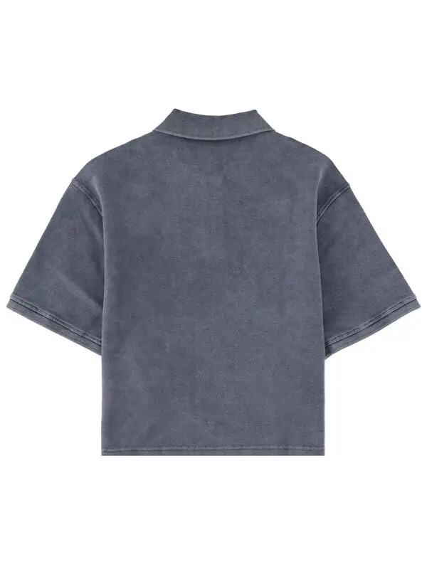 Alexander Wang Cropped Polo Shirt - Blue