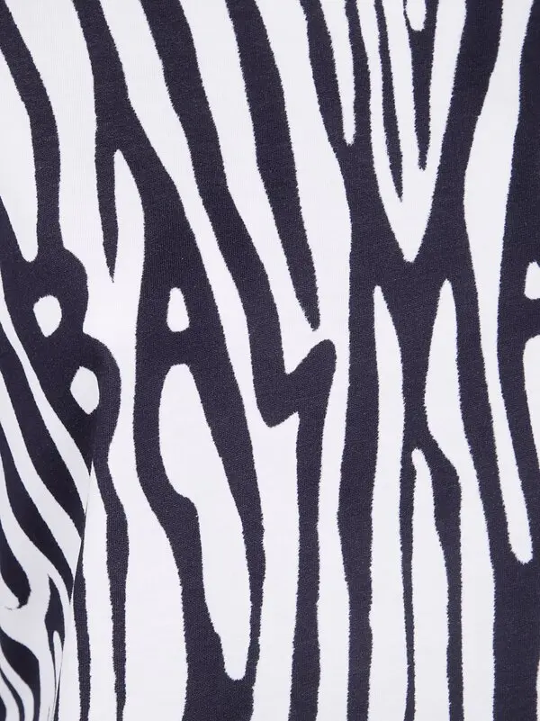 Balmain Zebra Print Organic Cotton Cropped T-shirt