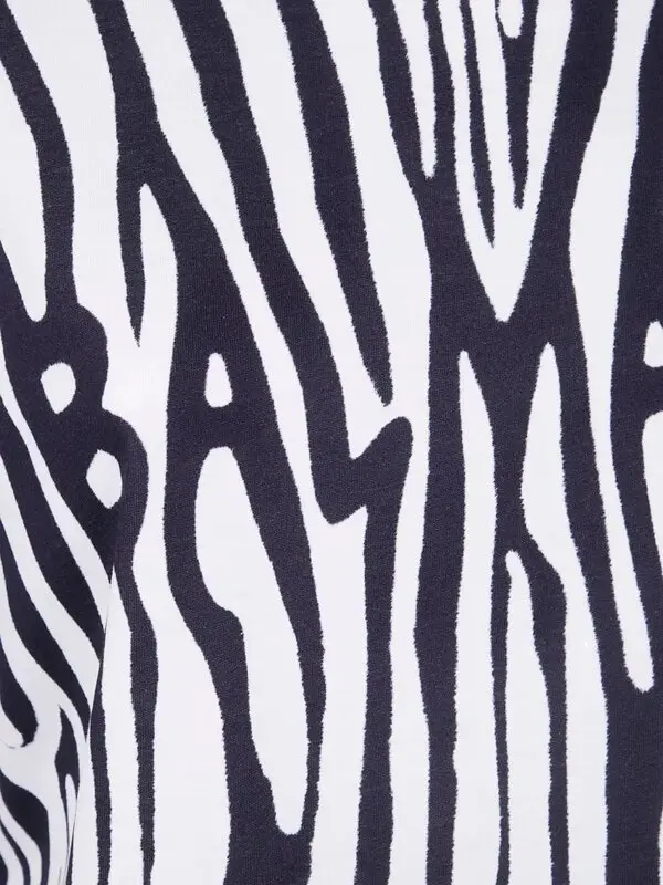 Balmain Zebra Print Organic Cotton Cropped T-shirt