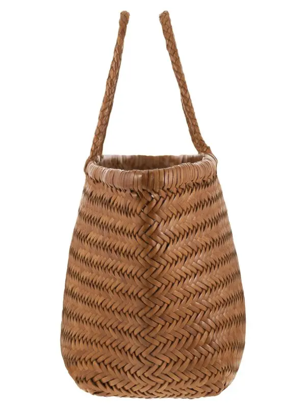 Dragon Diffusion Triple Jump Big Woven Leather Bag - Brown