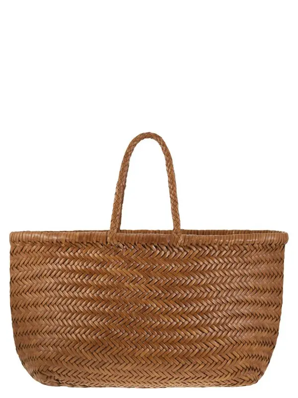 Dragon Diffusion Triple Jump Big Woven Leather Bag - Brown