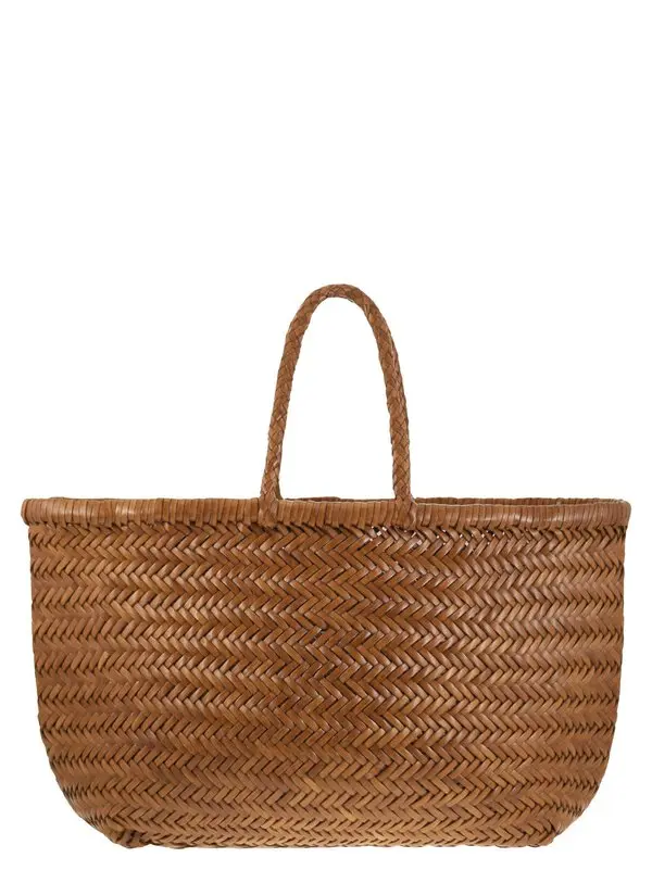 Dragon Diffusion Triple Jump Big Woven Leather Bag - Brown