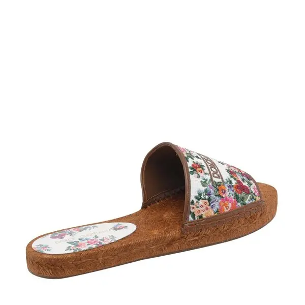 Dolce & Gabbana Floral Logo Slide Sandals