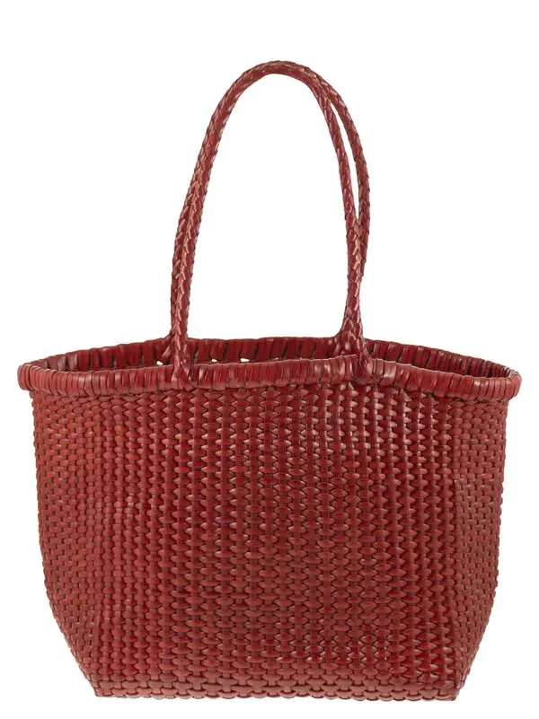 Dragon Diffusion Weave Braided Leather Bag - Red