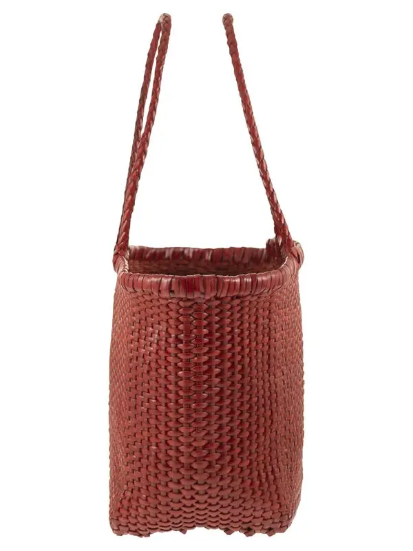 Dragon Diffusion Weave Braided Leather Bag - Red