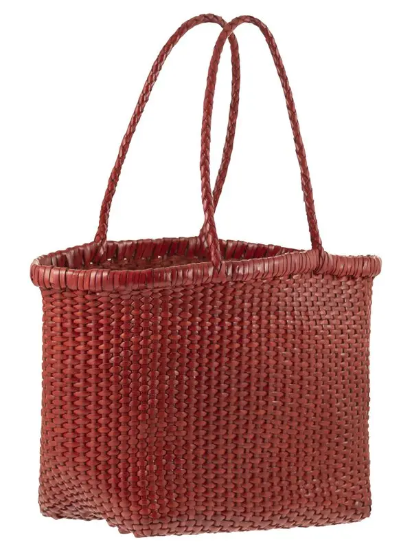 Dragon Diffusion Weave Braided Leather Bag - Red