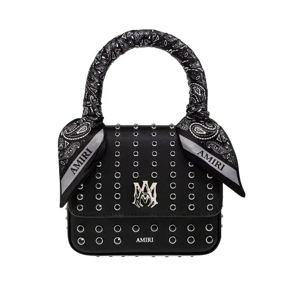 Amiri Leather Embellished Top Handle Bag