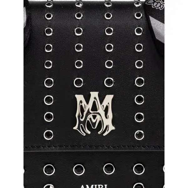 Amiri Leather Embellished Top Handle Bag