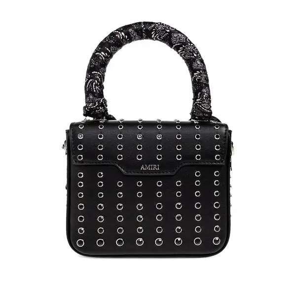 Amiri Leather Embellished Top Handle Bag