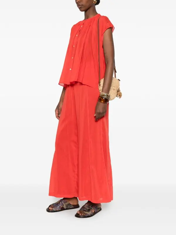 FORTE_FORTE Voile Cotton And Silk Wide-leg Trousers - Multicolor