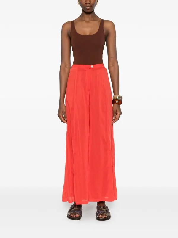 FORTE_FORTE Voile Cotton And Silk Wide-leg Trousers - Multicolor