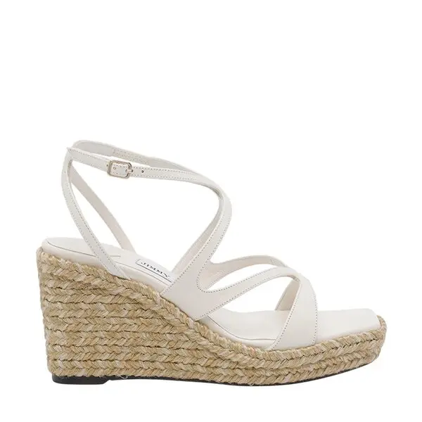 JIMMY CHOO Ayla Rope Wedge Sandals - Cream
