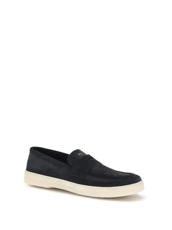 Prada Suede Loafers With Logo Detail