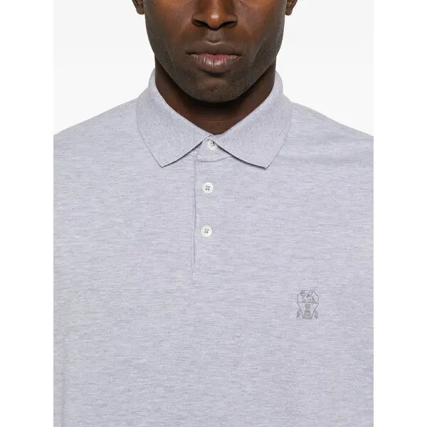 Brunello Cucinelli Grey Polo Shirts - Gray