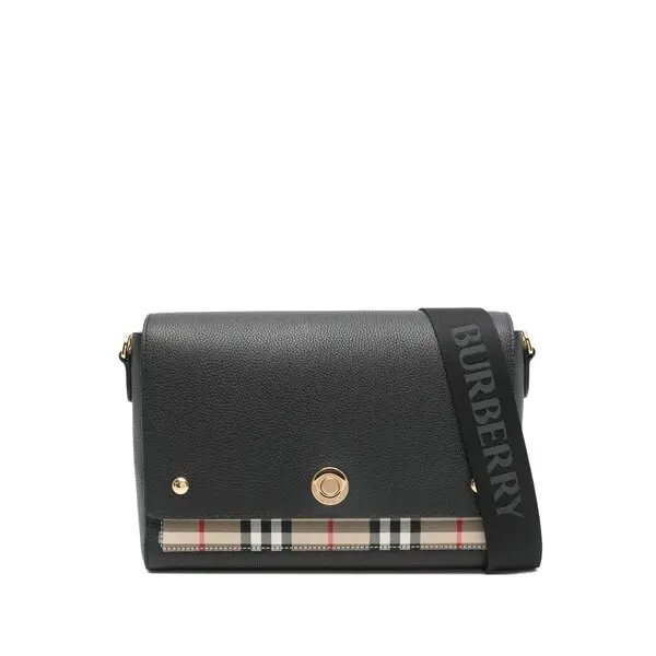 Burberry Check Pattern Leather Shoulder Bag
