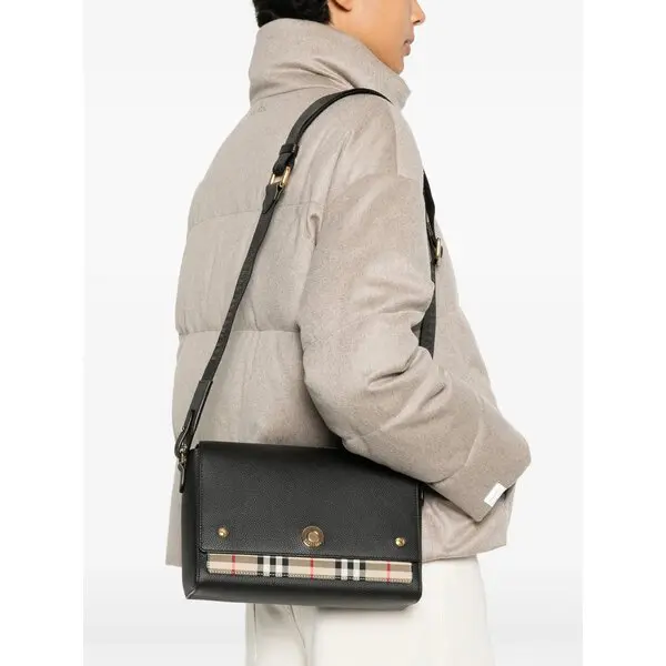 Burberry Check Pattern Leather Shoulder Bag