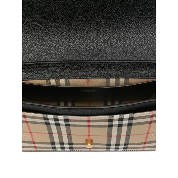 Burberry Check Pattern Leather Shoulder Bag