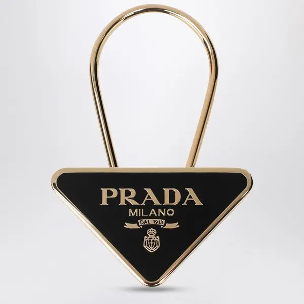 Prada Enamelled Metal Key Ring - Black