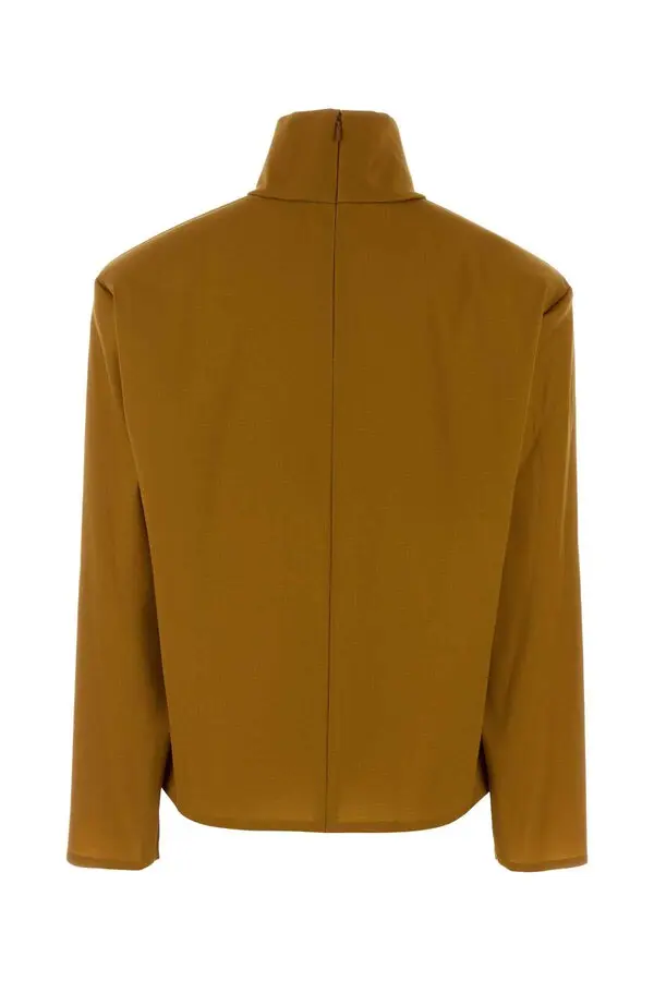 Saint Laurent Stretch Silk Blend Turtleneck Top