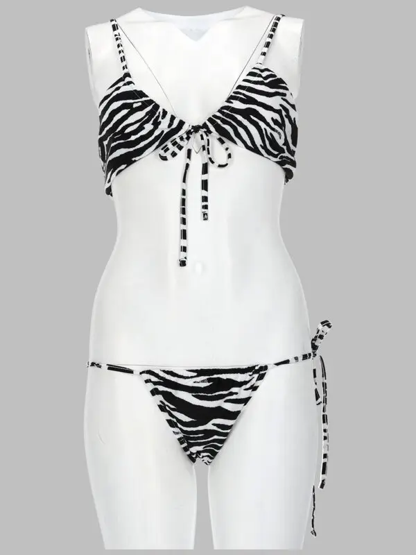 Attico Bikini With Animalier Print - Multicolor