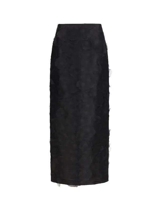 Max Mara Adepto Silk Maxi Skirt With Slit - Black
