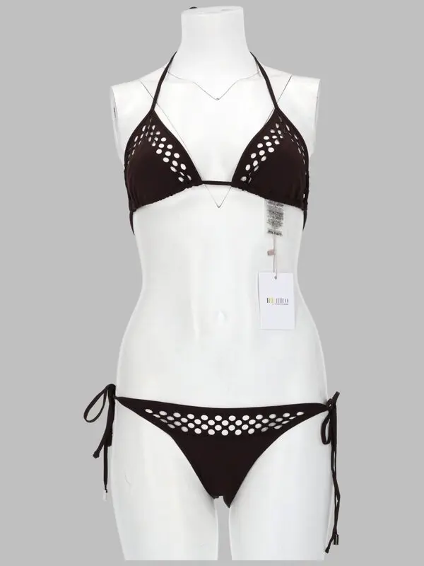 Attico Bikini Il Primo Bagno In Lycra Traforata - Brown
