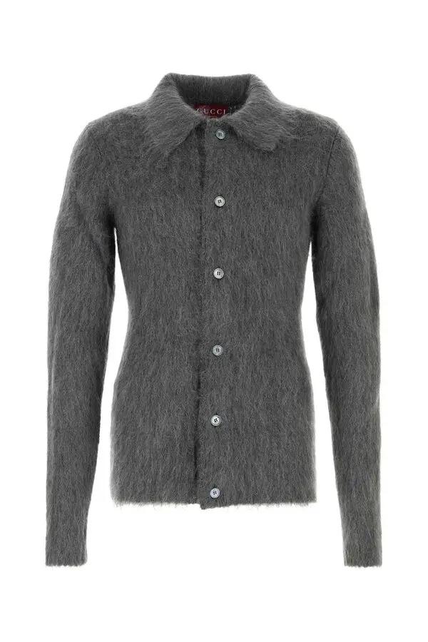 Gucci Grey Mohair Blend Cardigan