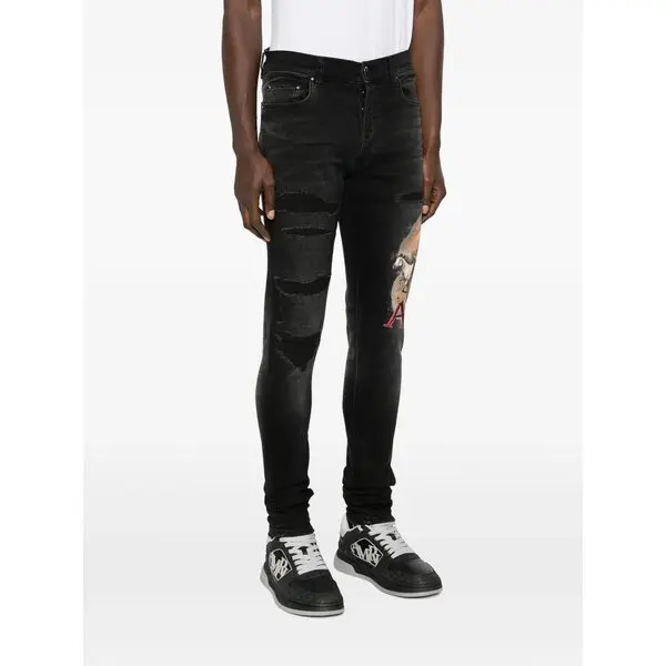Amiri Graphic Print Skinny Jeans