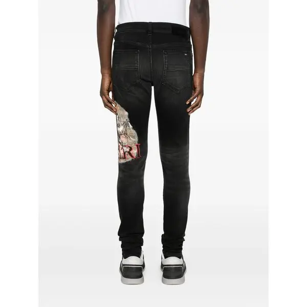 Amiri Graphic Print Skinny Jeans