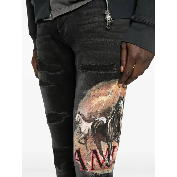 Amiri Graphic Print Skinny Jeans