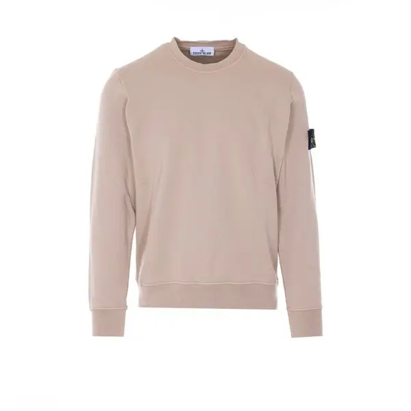 Stone Island Logo Patch Crewneck Sweatshirt - Cream