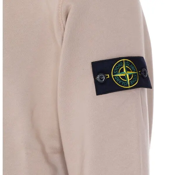 Stone Island Logo Patch Crewneck Sweatshirt - Cream