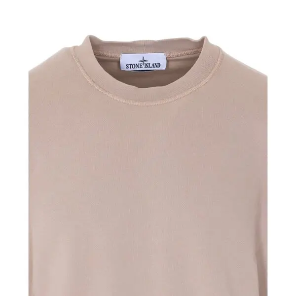 Stone Island Logo Patch Crewneck Sweatshirt - Cream