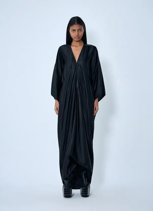 Rick Owens Silk Draped Maxi Dress - Black