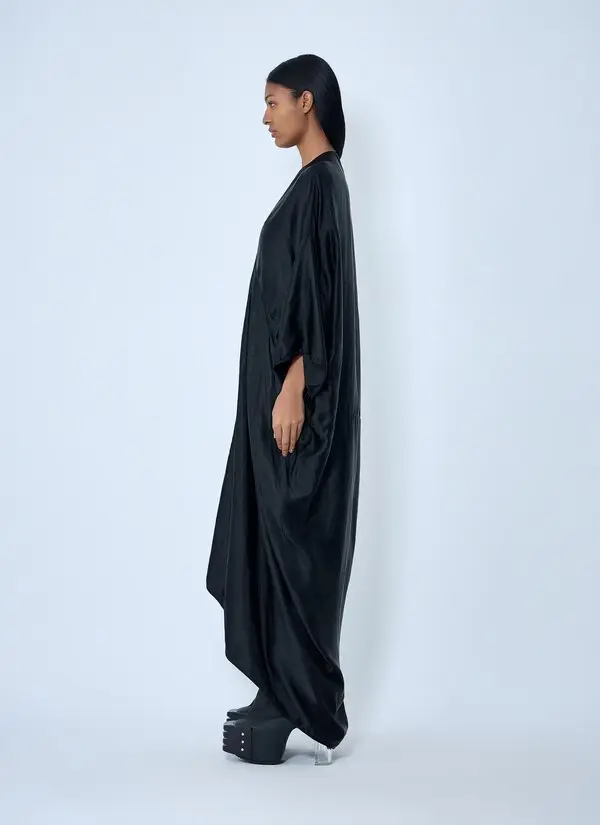 Rick Owens Silk Draped Maxi Dress - Black