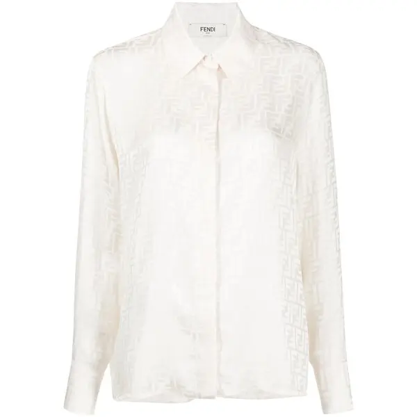 Fendi Silk Jacquard Ff Motif Shirt