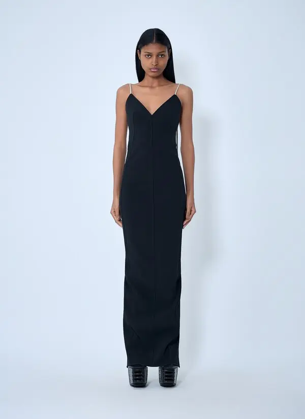 Rick Owens Spaghetti Strap Column Dress - Black
