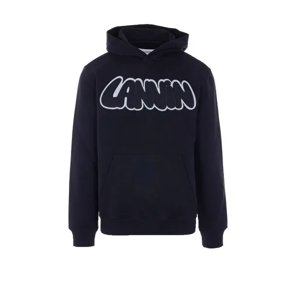 LANVIN Hooded Sweatshirt With Frontal Logo - Black