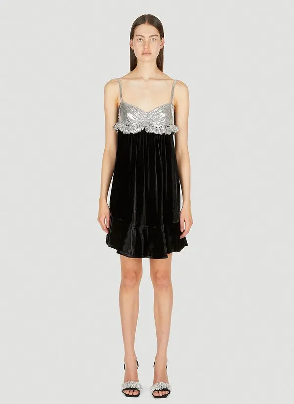 Rabanne Chainmail Panel Mini Dress - Black