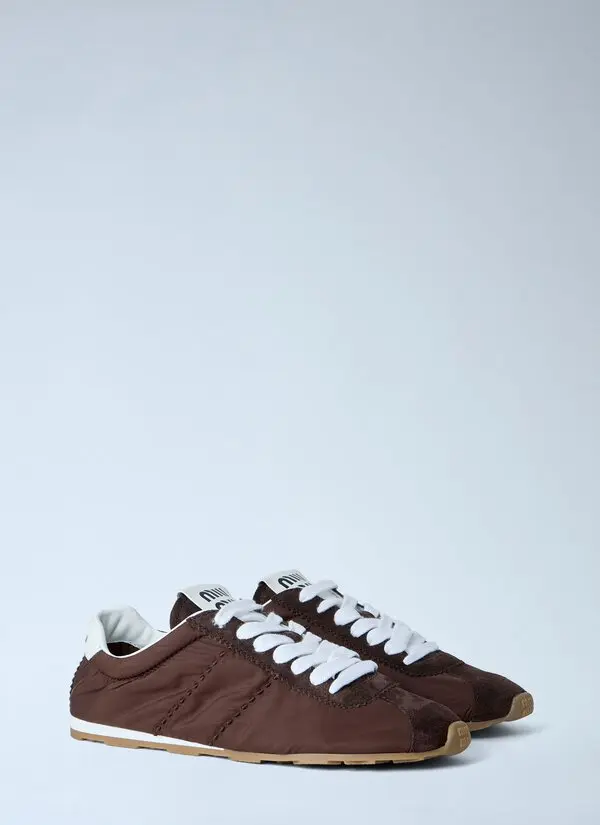 Miu Miu Logo Patch" Low-top Sneakers - Brown