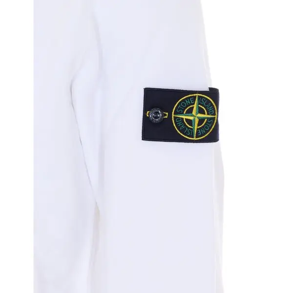 Stone Island Logo Detail Hooded Sweatshirt