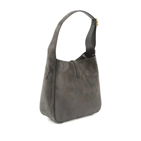 Saint Laurent Grey Suede Cassandre Shoulder Bag