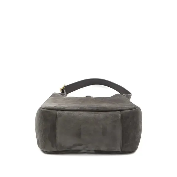 Saint Laurent Grey Suede Cassandre Shoulder Bag