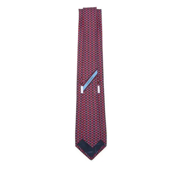 FERRAGAMO Silk Gancini Print Neck Tie